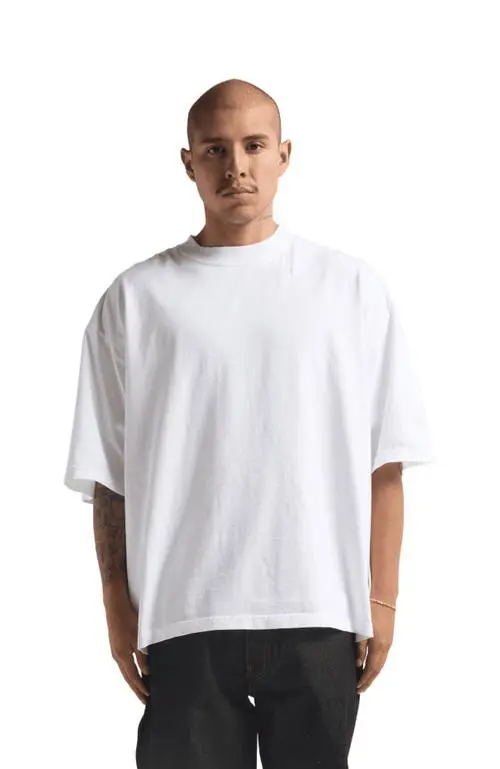 SHAKA WEAR Garment Dye Drop Shoulder Oversize Tee - White