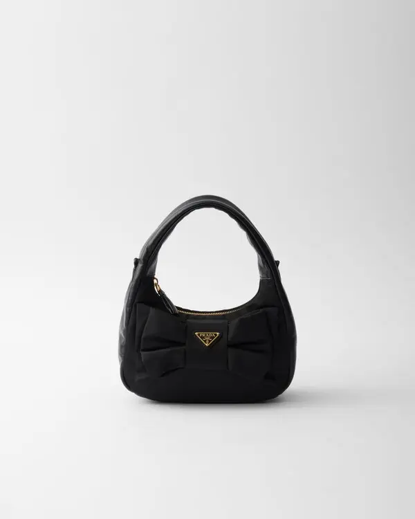 Prada Mini Re-nylon And Nappa Leather Bag With Bow