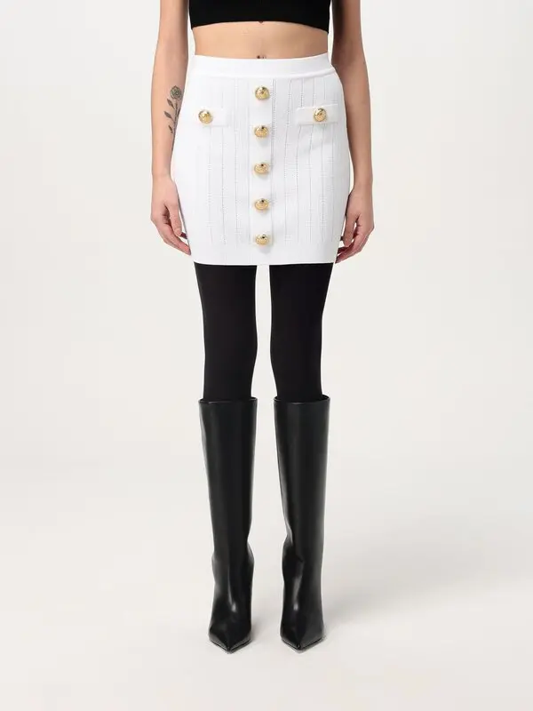 Balmain Mini Skirt - White