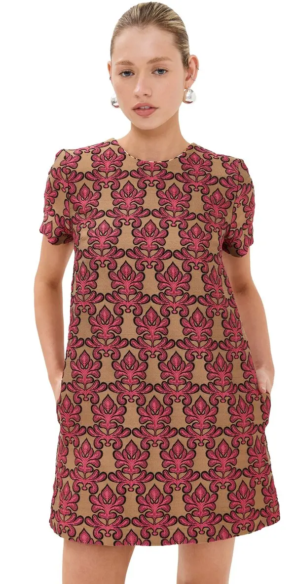 La DoubleJ Mini Swing Geometric Print Dress - Herald Jacquard