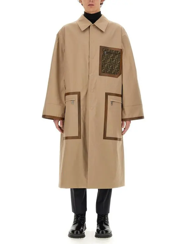Fendi Fabric Trench Coat - Beige