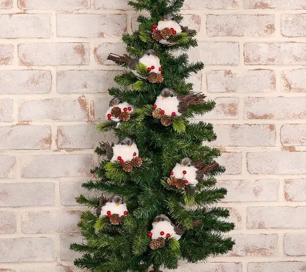 VALERIE PARR HILL As Is Set-8 Chickadee W/pine And Berryclips Valerie