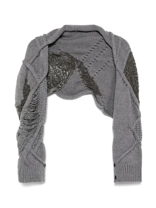 INCARNATION Cable-knit Scarf - Grey