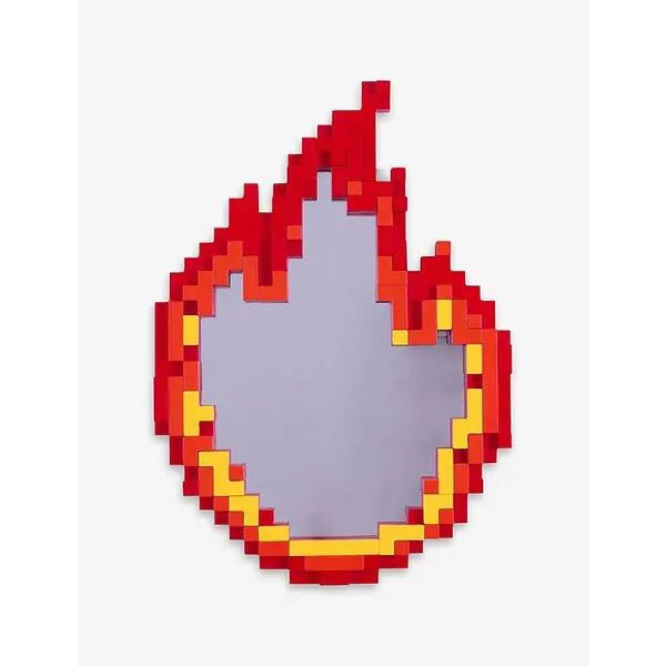 SELETTI Pixel Flame-shaped Glass And Mdf Mirror 70.5cm X 49.5cm - One-color