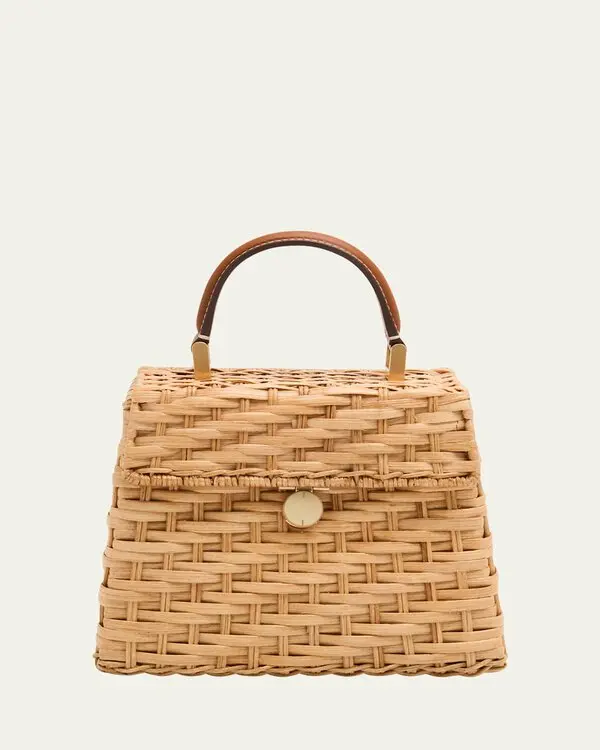 Cult Gaia Sybil Rattan Crossbody Bag - Lt Toasted Ntrl