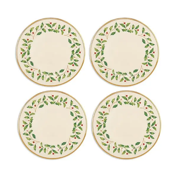 LENOX Holiday Dinnerware Dinner Plates, Set Of 4