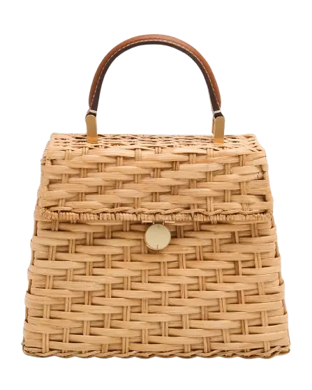 Cult Gaia Sybil Rattan Crossbody Bag - Lt Toasted Ntrl