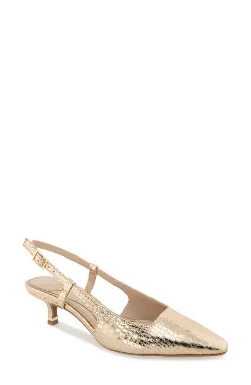 KENNETH COLE Snakeskin Embossed Slingback Pumps