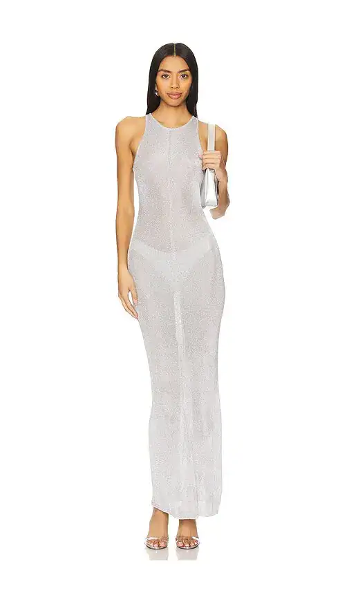 Guizio Odette Maxi Dress Silver 25% Off Editorialist