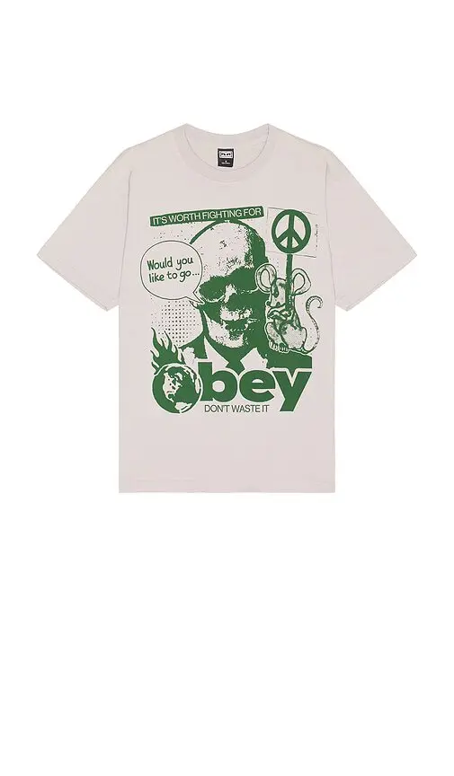 Obey Don't Waste It T-shirt In Grey