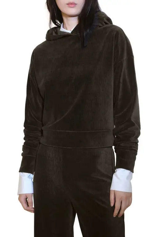Mango Corduroy Pullover Hoodie