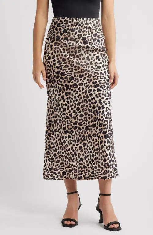 NIKKI LUND Ione Print Satin Slip Skirt