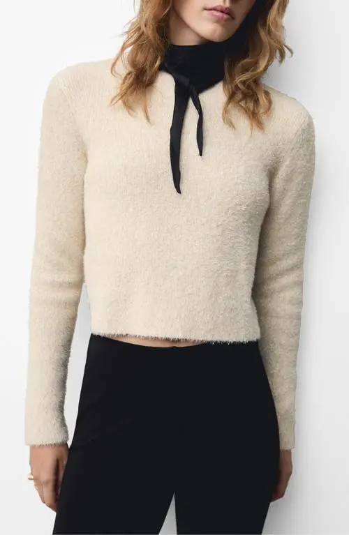 Mango Glitter Detail Long Sleeve Top