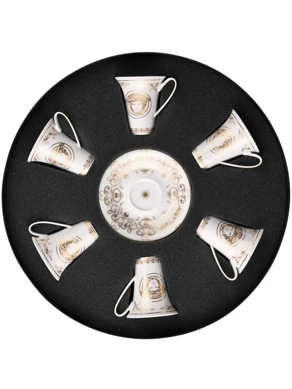 Versace Medusa Gala Cups And Saucers - Gold