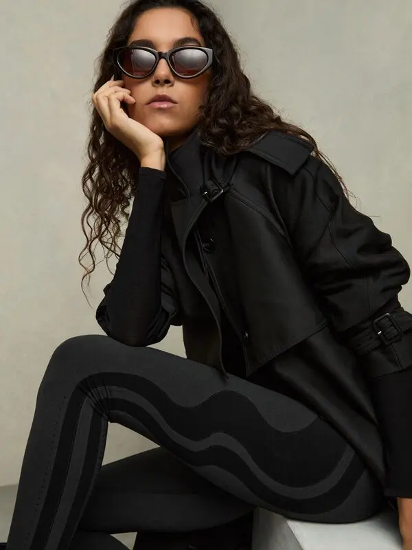 REISS Wren Wave-stripe High-rise Leggings