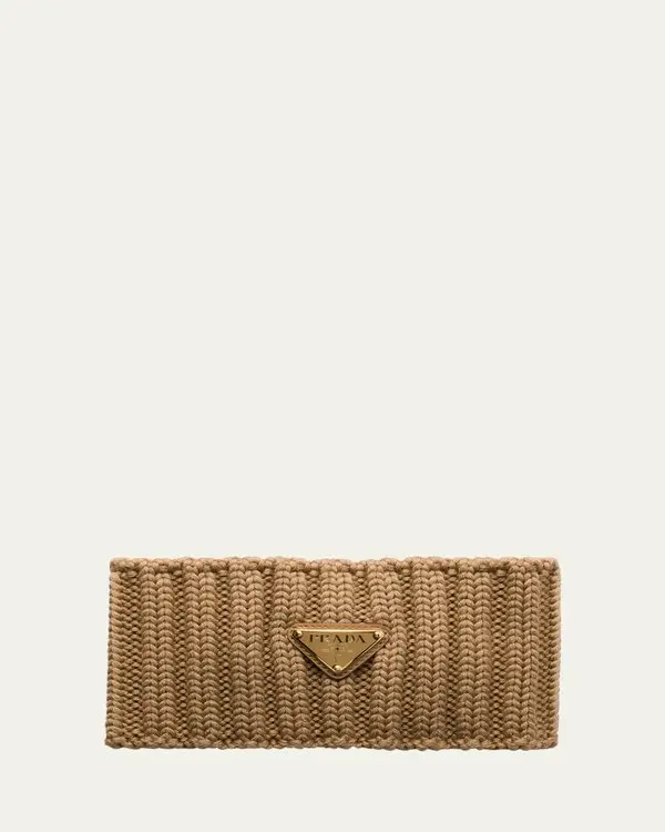 Prada Knit Virgin Wool Headband - Cammello