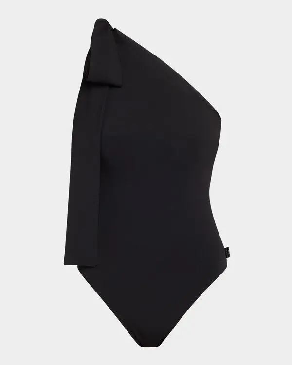 Shan Asymmetric Tie One-piece Swimsuit