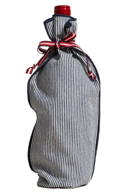 ATELIER SAUCIER Indigo Stripe Bottle Bag