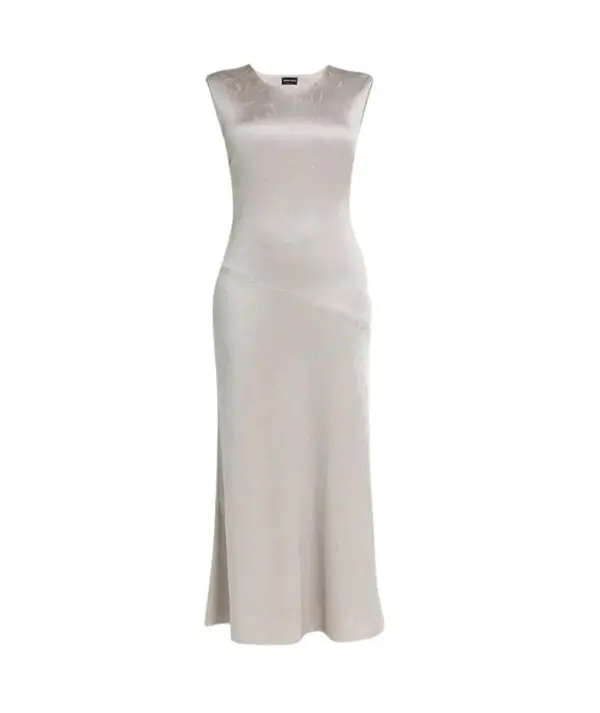Giorgio Armani Printed Shiny Jacquard Maxi Dress