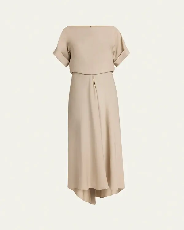 Giorgio Armani Triple Silk Georgette Gown - Solid Medium Beige