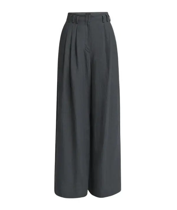 Giorgio Armani Pleated Wide-leg Linen Trousers