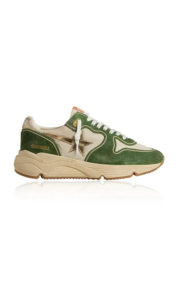 Golden Goose Running Suede Sneakers - Green