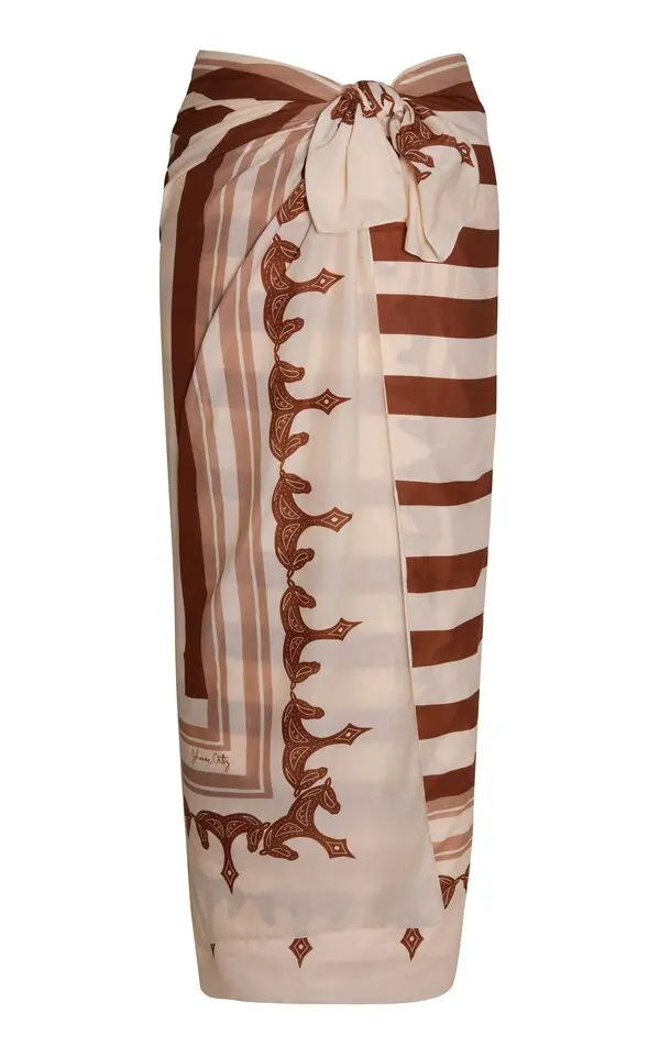 Johanna Ortiz Infinity Palm Cotton Pareo Os - Brown