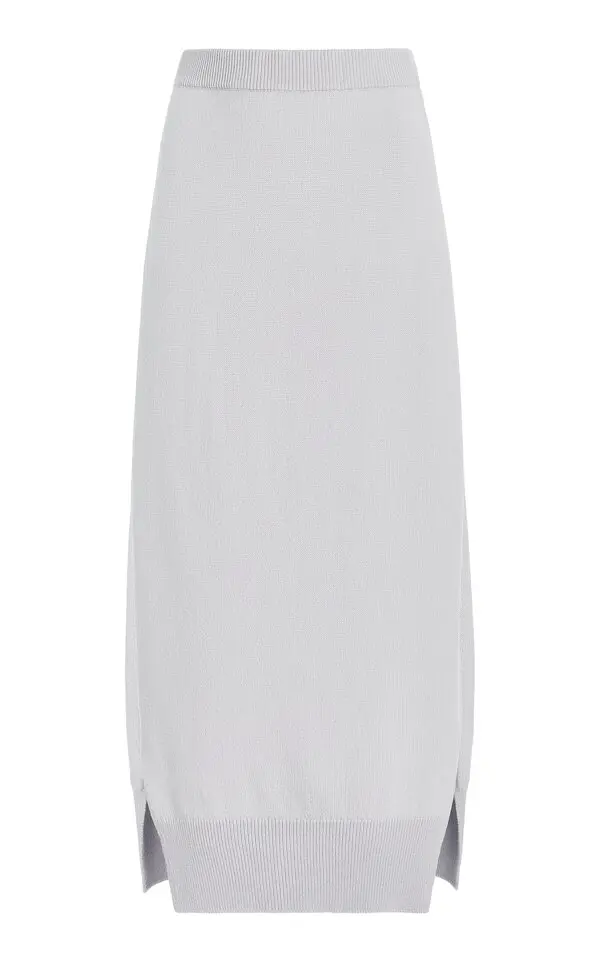 BARRIE Cashmere Midi Skirt - Grey