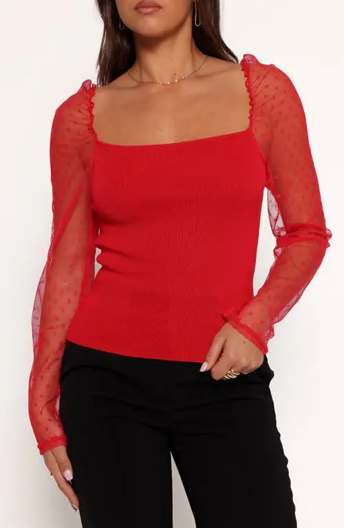 PETAL & PUP Rigala Dotted Knit Top - Red