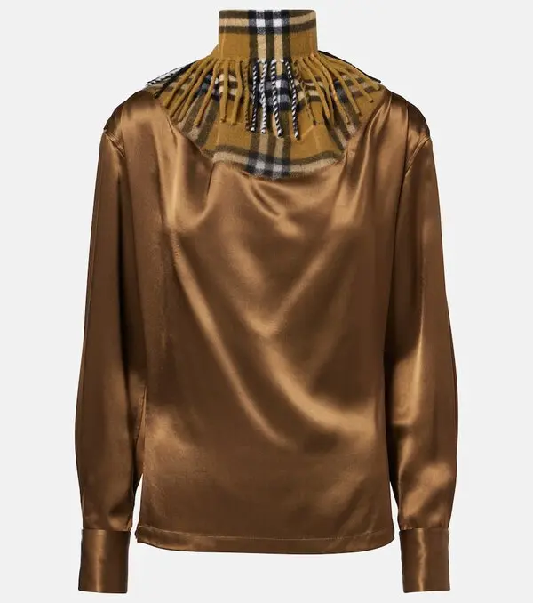Burberry Draped Blouse - Green