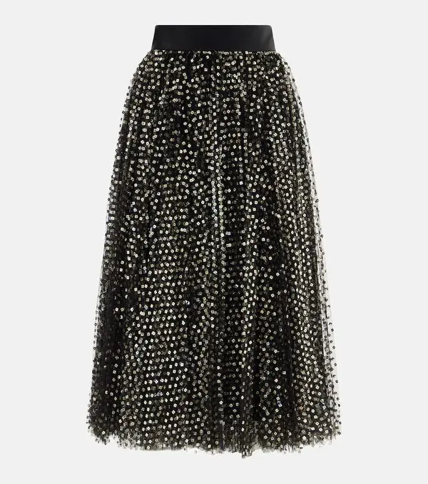 Dolce & Gabbana Sequined Midi Skirt - Gold
