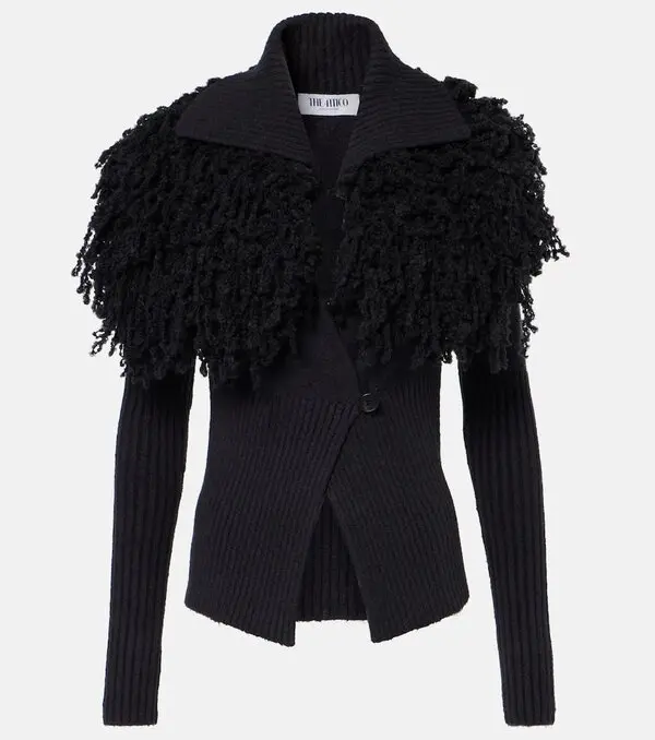 Attico Faux Shearling Cardigan