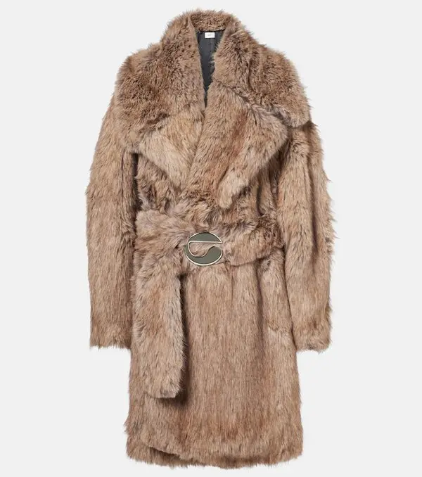 Coperni Belted Faux Fur Coat