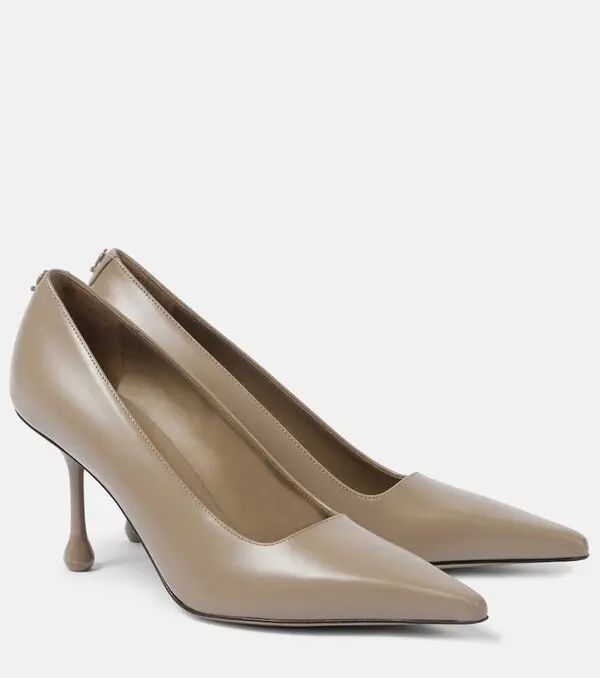JIMMY CHOO Ixia 80 Leather Pumps - Beige