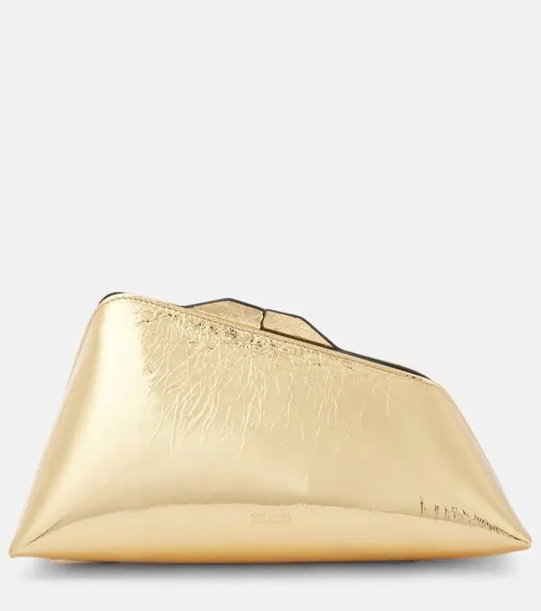 Attico 8:30pm Small Leather Clutch - Gold