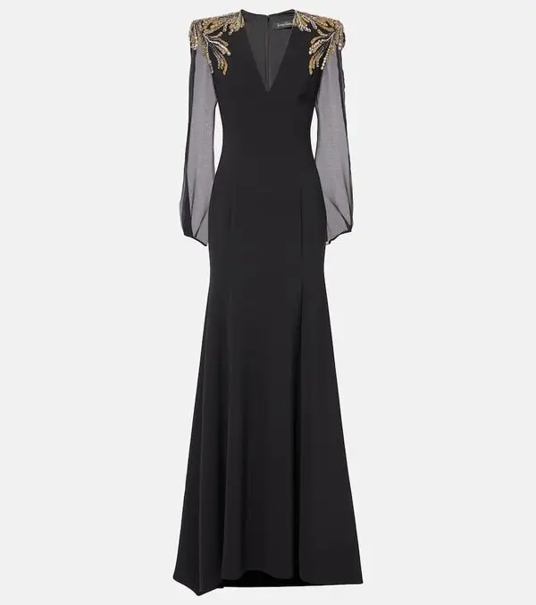 Jenny Packham Mercury Embellished Gown - Black