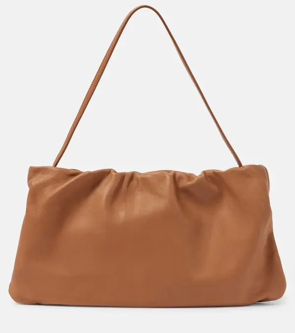 THE ROW Bourse Xl Leather Shoulder Bag - Brown