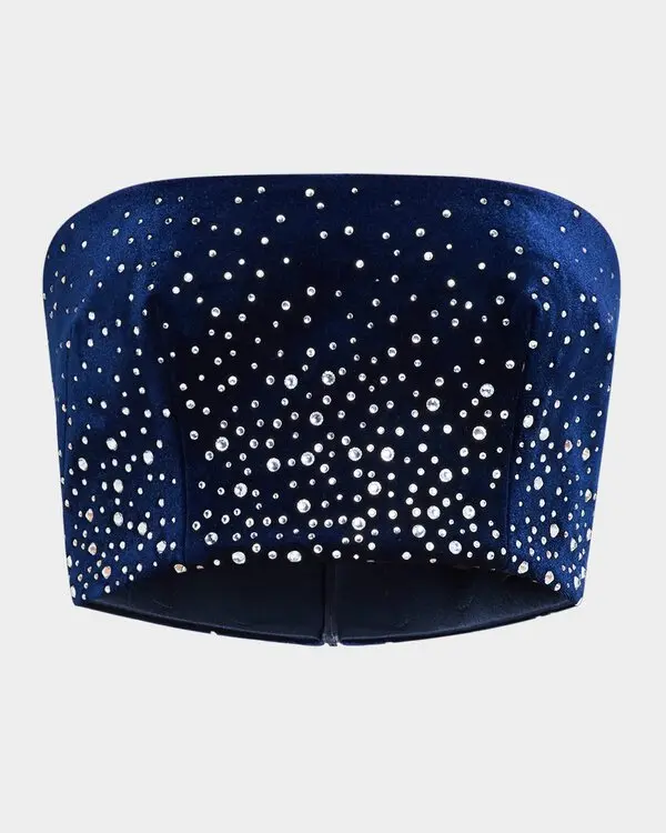 Alex Perry Crystal-embellished Velvet Tube Top