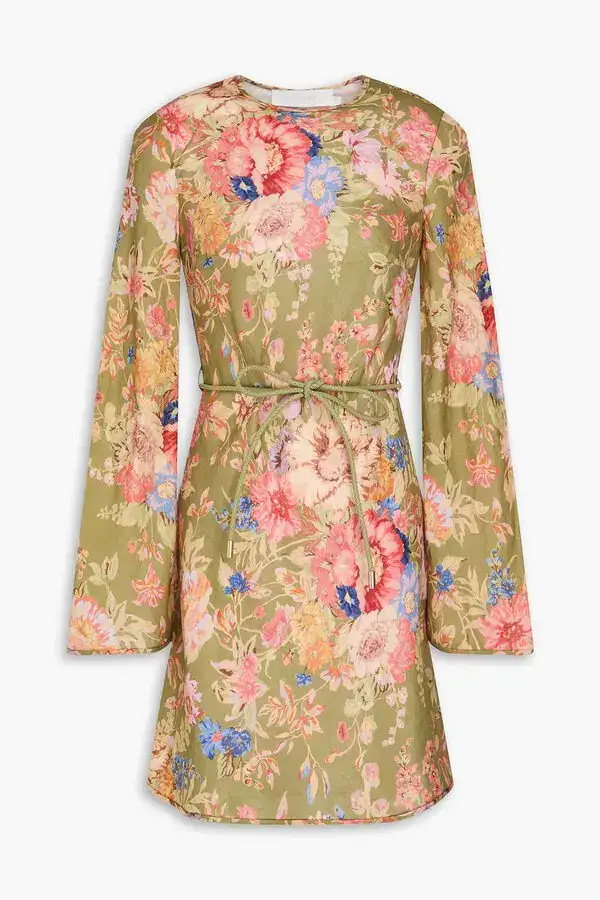 zimmermann green and pink dress Zimmermann Estelle Buttoned Midi Dress Pink/Green Paisley Size 3 / AU main image 1