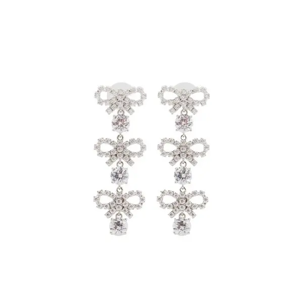 SELF-PORTRAIT Embellished Bow Dangle Earrings