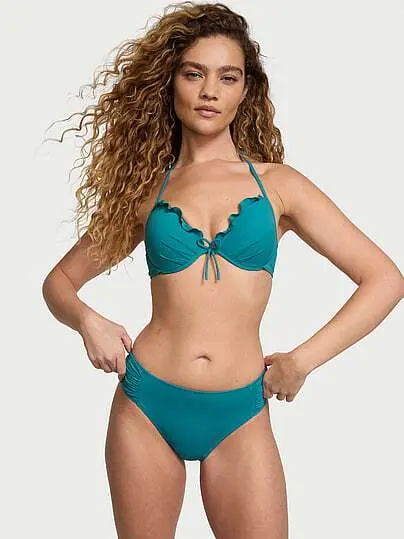 Victoria's Secret Archives Essential Ruffled Push-up Bikini Top - Blue