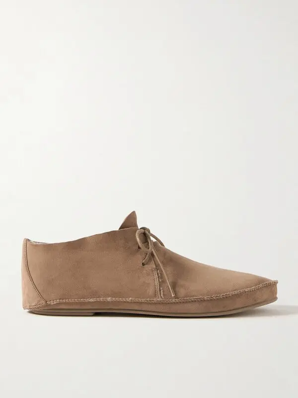 THE ROW Tyler Shearling-lined Suede Ankle Boots - Brown