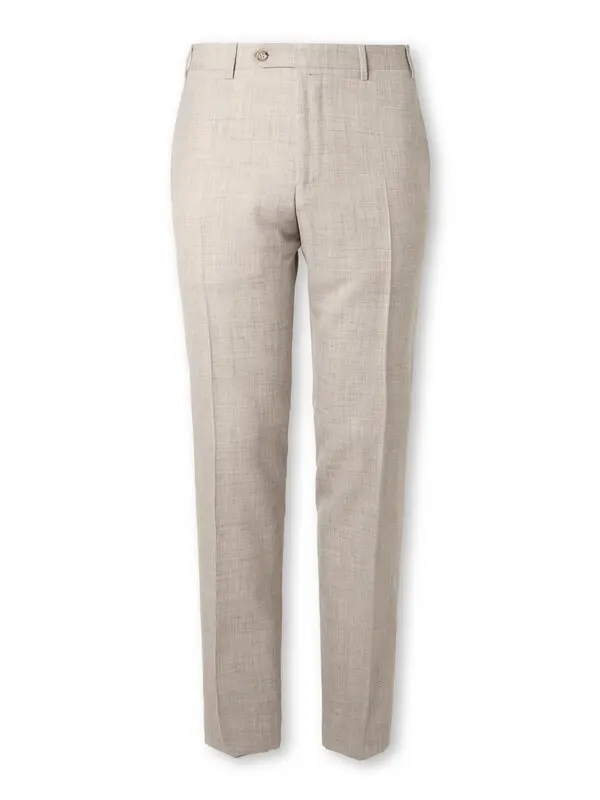 Canali Wool, Silk And Linen-blend Suit Trousers