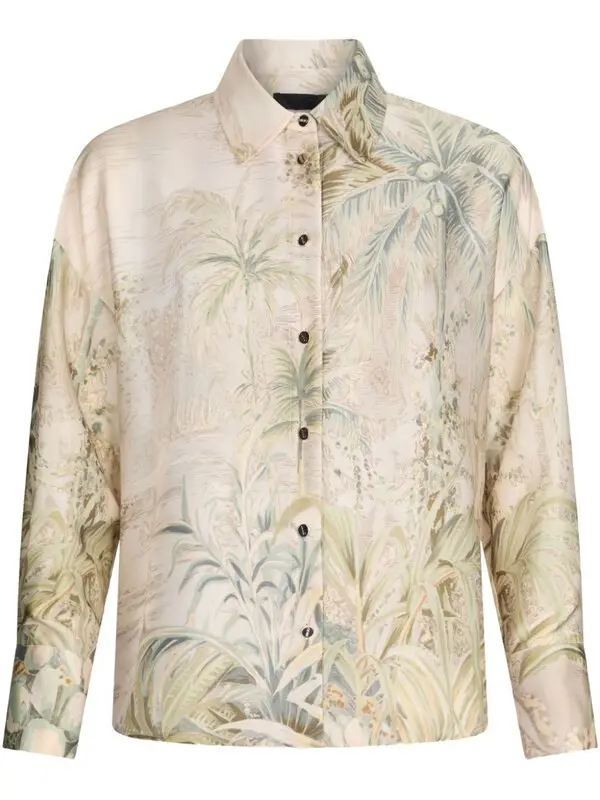 Liu Jo Tropical-print Shirt - Neutrals