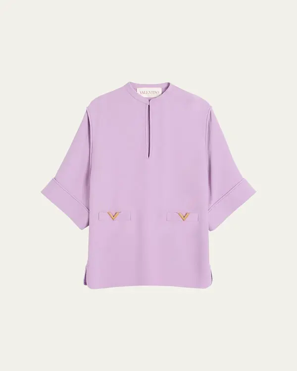 Valentino Garavani Wide Sleeve Mini Dress - Violet