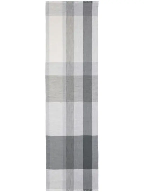 Johnstons Of Elgin Checked Fringe-edge Scarf