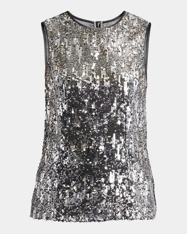 Dolce & Gabbana Sequin Embellished Tank Top - Silver