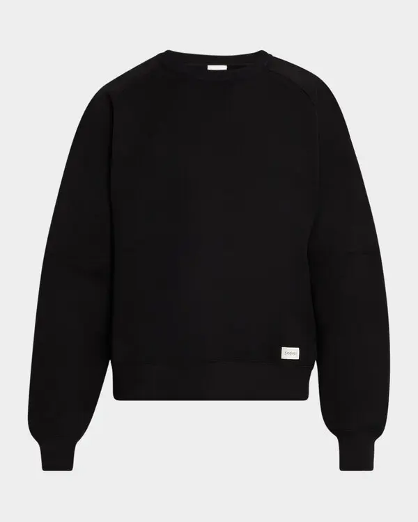 Saint Laurent Logo Patch Crewneck Sweatshirt