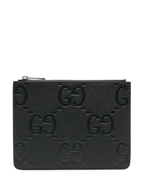 Gucci Jumbo Gg Clutch - Black
