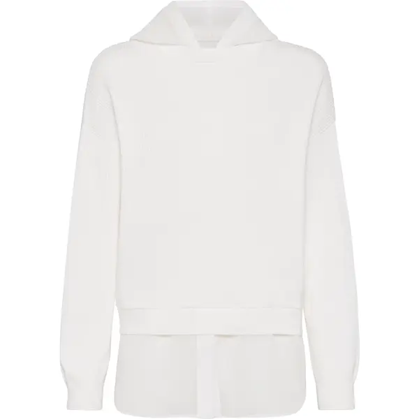Brunello Cucinelli Faux Layered Sweatshirt With Monili - Panama